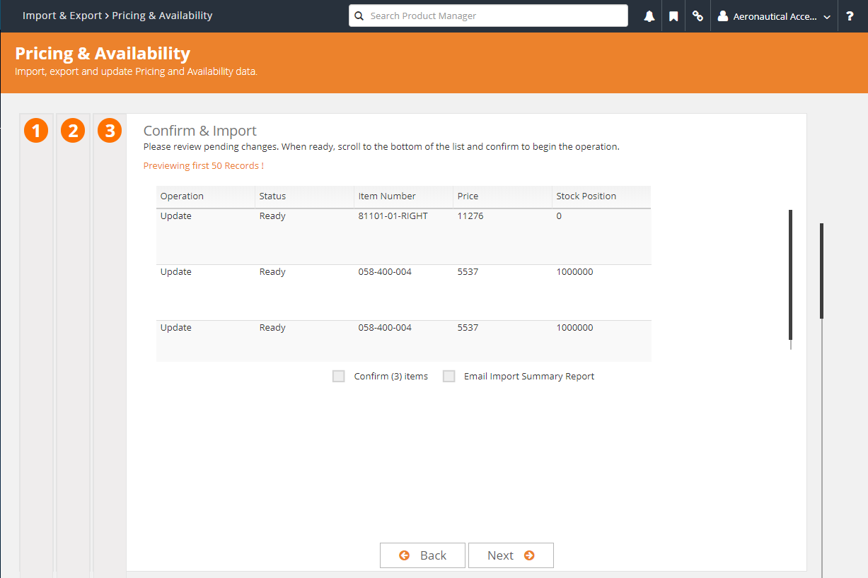 Import & Export - Pricing & Availability - EBIZPLATFORM
